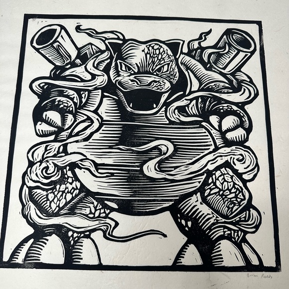 Brian Reedy | Art | Blastoise Block Print By Brian Reedy Signed Pokmon ...